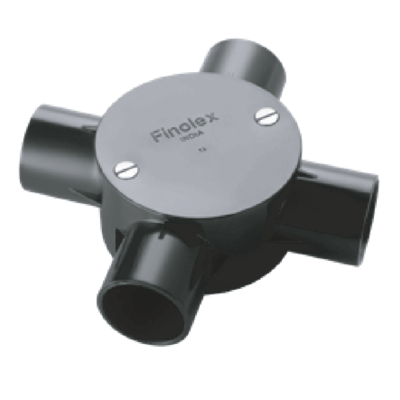 Circular Box -Intersection (4Way) With Screw & Lid | Finolex Cables.