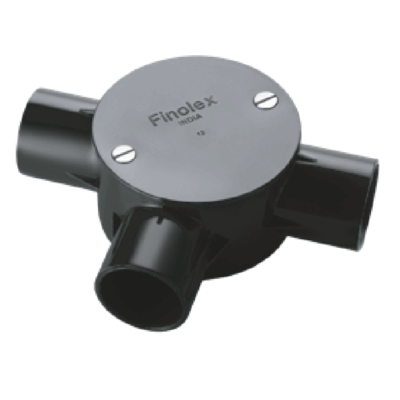 Circular Box - Tee (3 Way) With Screw & Lid | Finolex Cables.