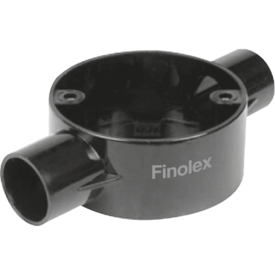 Circular Box - Through (2 Way) With Screw & Lid | Finolex Cables.